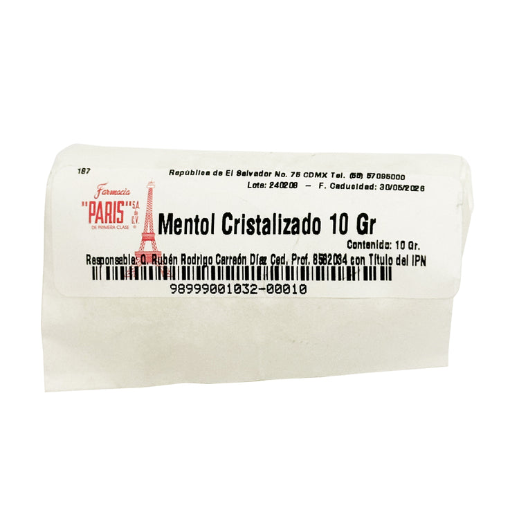 Mentol cristalizado 10 g – Farmacia París